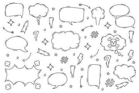 Set Of Hand Drawn Doodle Speech Bubbles Graphic By Ozan ID Creative