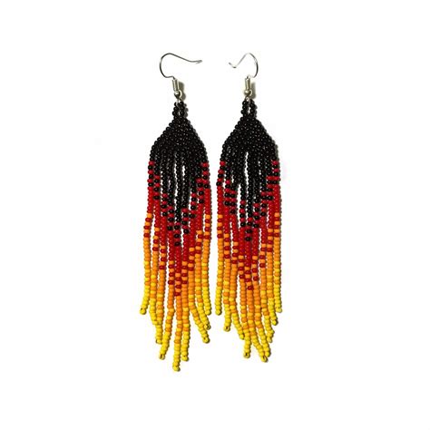 Handmade Native American Style Beaded Earrings Multi Color