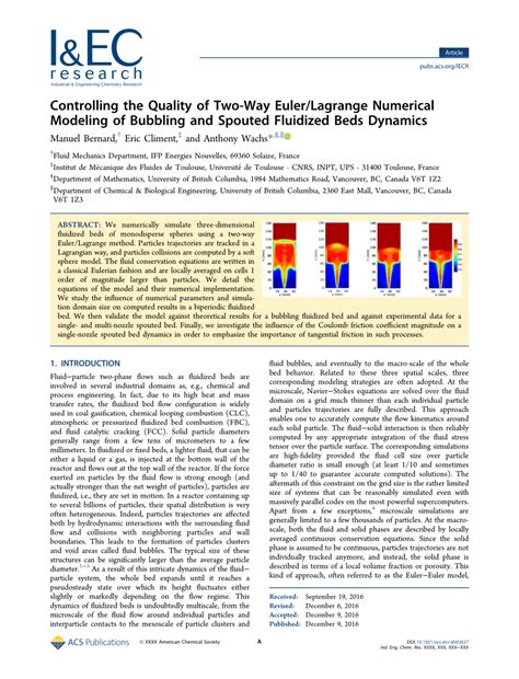 PDF Controlling The Quality Of Two Way Euler Lagrange Numerical Modeling Of Bubbling And