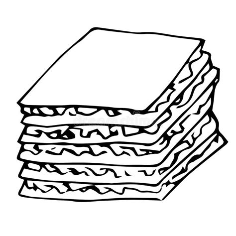 Lasagna Vector Illustration Hand Drawing Doodle Stock Vector