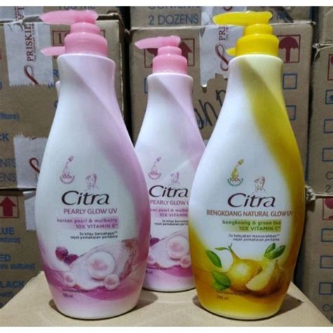 Jual Handbody Citra Pearly White Bengkoang Natural Glow 380ml Shopee Indonesia