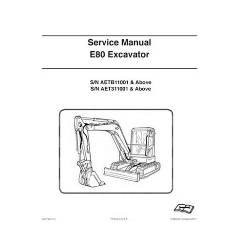 Bobcat E80 Excavator Pdf Service Manual