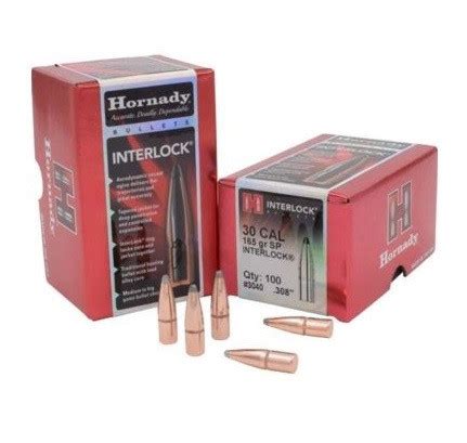 Hornady 30 Cal 308 Dia Reloading Bullets H3040 165 Grain Interlock