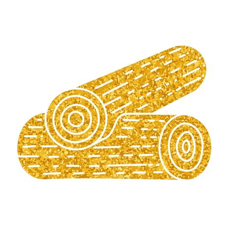 Premium Vector Cabin Wood Log Corner Stack Drawing In Gold Color Style