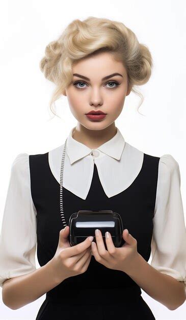 Premium Ai Image Woman Holding A Mobile Phone Business Time Ai Generated