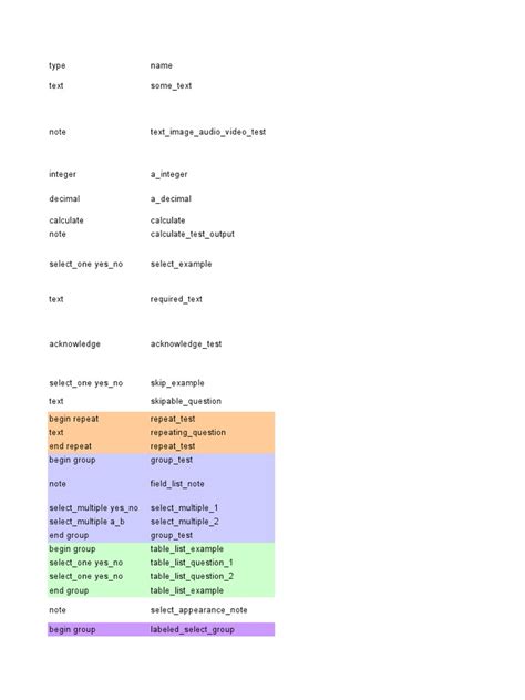 Sample Xlsform Pdf Metadata Data