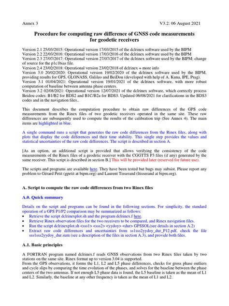 Annex 3 Computation Procedure Rinex V32 Pdf Global Positioning