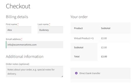 Woocommere Remove Checkout Billing Fields For Virtual Product Orders Ecommerce Hints