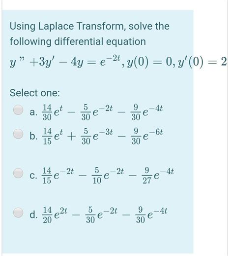 Solved Using Laplace Transform Solve The Following