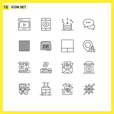 16 Universal Outlines Set For Web And Mobile Applications Tile Message Direction Chat Interface