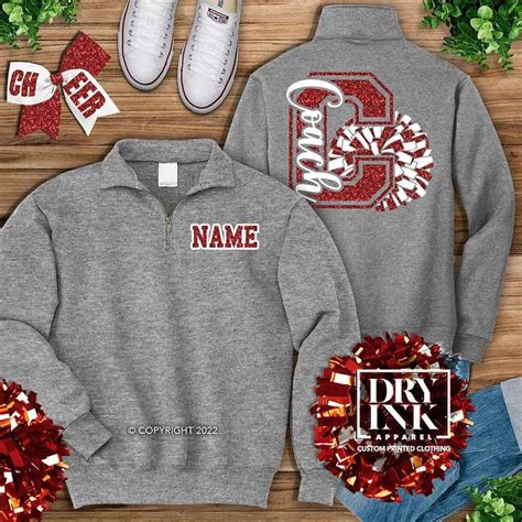 Custom Cheer Sweatshirt Cheer Letters Poms Cheer Jacket Cheer Coach