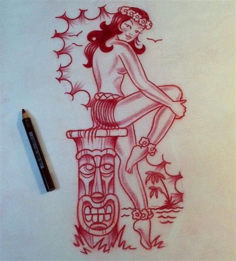 Tiki Hawaiian Girl Hula Girl Tattoos Tiki Tattoo Hawaiian Girl Tattoos