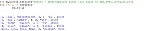 Sql Join Operations Using Python