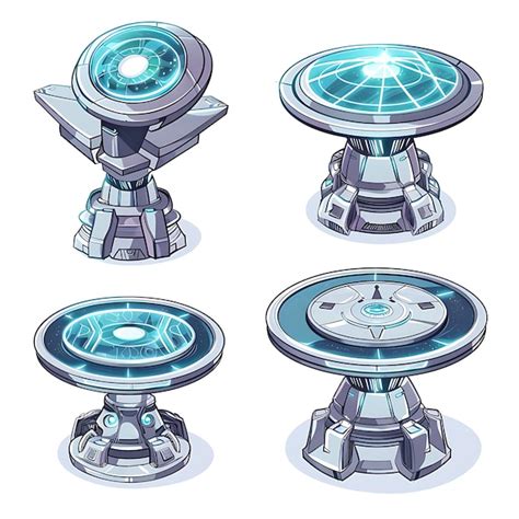 Alien Spaceship Table Set Boasting Futuristic Silver And Blu