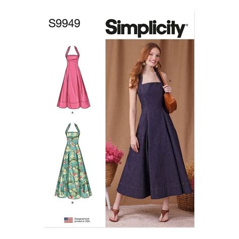 Simplicity S9949 Misses Halter Neck Dress Pattern
