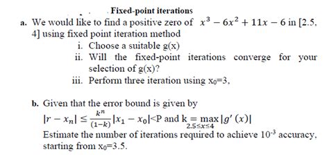solved fixed point iterations a we would like to find a