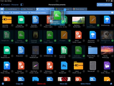 manage multiple dropbox accounts on ios