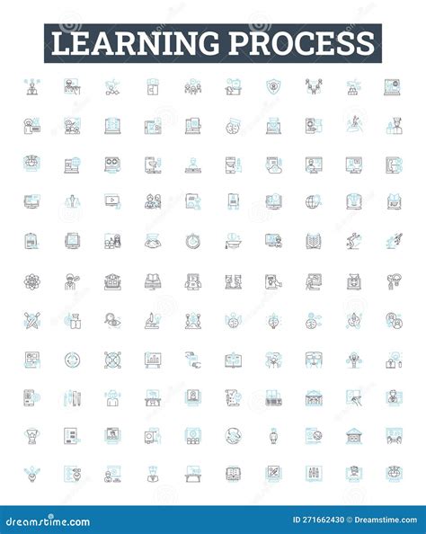 Learning Process Vector Line Icons Set Knowledge Education