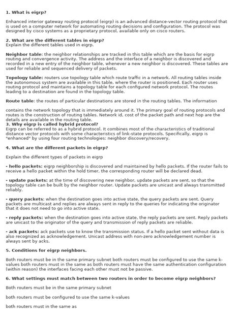 Eigrp Pdf Routing Router Computing