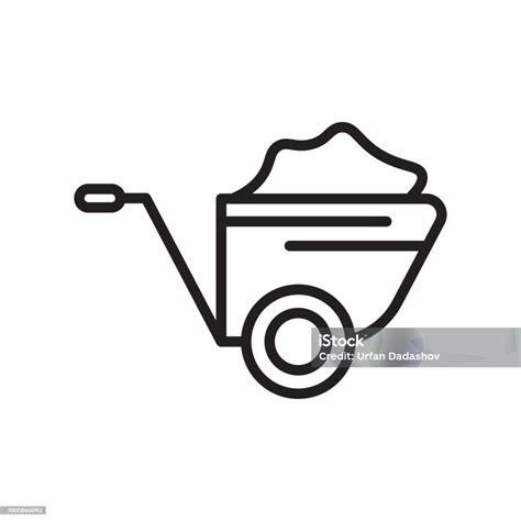 手推車圖示向量符號和符號隔離在白色背景 手推車標誌概念 輪廓符號 線性符號 輪廓符號 線性符號向量圖形及更多商標圖片 Istock