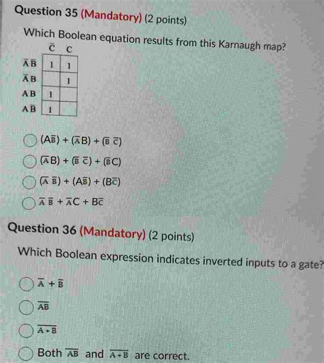 Solved Question Which Boolean Equation Results From This Chegg