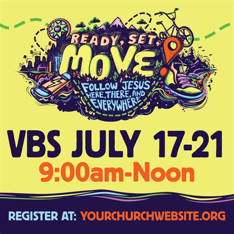 Customizable Vbs Yard Signs Ready Set Move 24x24 Printed Size