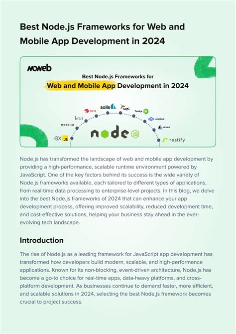Ppt Best Node Js Frameworks For Web And Mobile App Development In