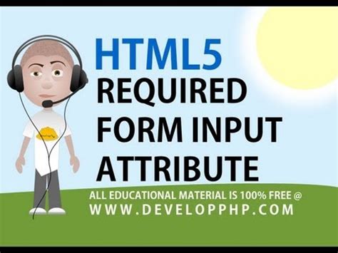 HTML Tutorial Required Form Field Input Attribute Example YouTube