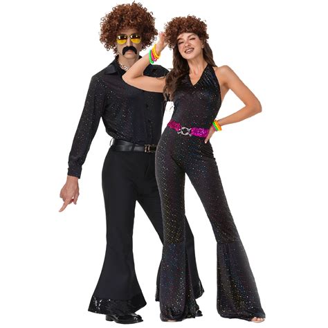 Couples 80s Retro Disco Costume Music Festival Bar Singer Hip Hop Party