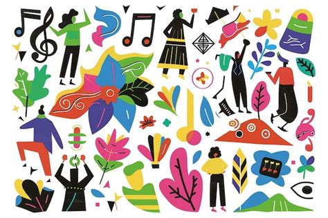Colorful Flat Vector Illustrations Set Premium Ai Generated Vector