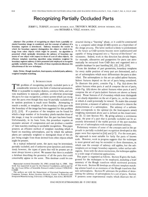 Pdf Recognizing Partially Occluded Parts