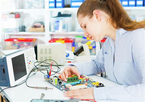 Female Electrical Engineer Working Photograph By Wladimir Bulgar