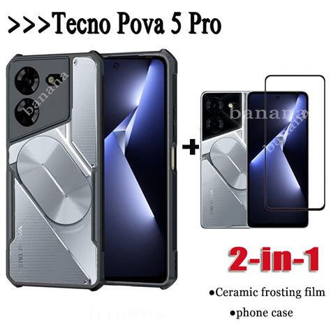 In Tecno Pova Pro Shockproof Phone Case And Tempered Glass Screen Protector Shopee Philippines