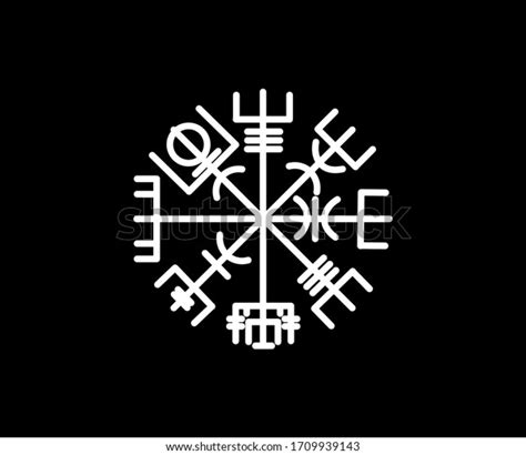 Runic Compass Vegviser Ancient Magic Talisman Stock Vector Royalty Free 1709939143 Shutterstock