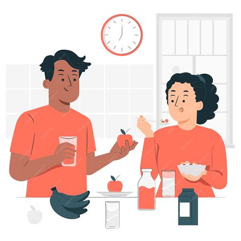 아침 식사 개념 그림을 먹는다 무료 벡터