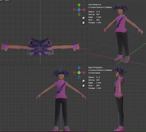 Attempting A Black Low Poly PS1 Character Polycount