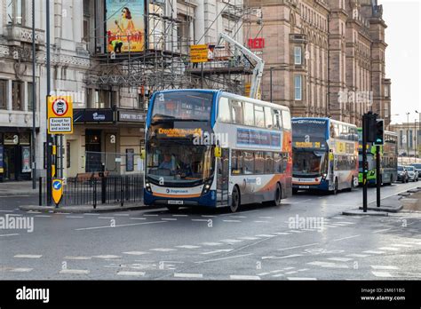 Liverpool Uk Stagecoach Buses On Lime Street In The City Centre Stock