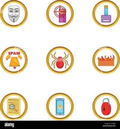 Hacker Icons Set Cartoon Style Stock Vector Image And Art Alamy