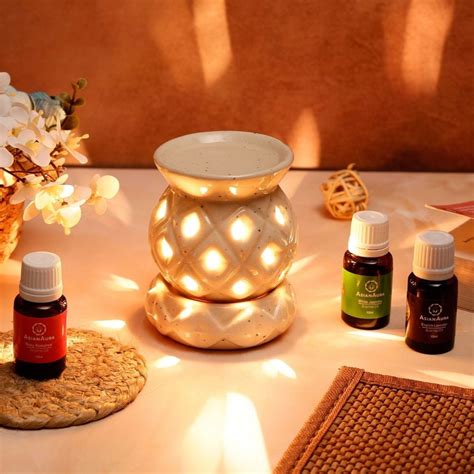 Diamond Lattice Electric Diffuser White Asian Aura