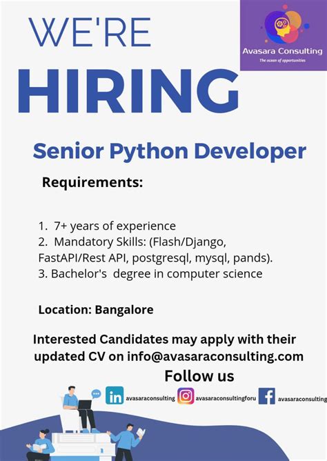 avasara consulting on linkedin pythonjobs hiringnow