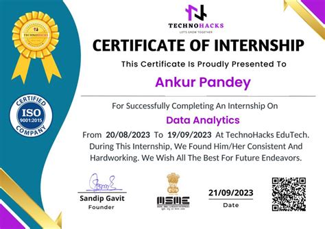 completed my internship in technohacks ankur pandey