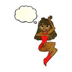 Cartoon Woman In Lingerie With Thought Bubble N16 Free Image Download