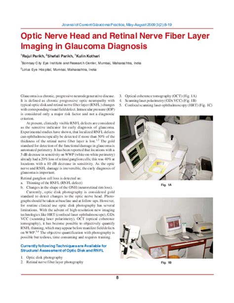 Pdf Optic Nerve Head And Retinal Nerve Fiber Layer Imaging In