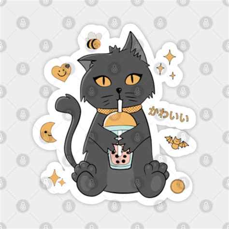 Cute Cat Bubble Tea Cat Magnet Teepublic