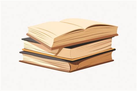 Libros apilados con páginas abiertas Vector Premium generado con IA