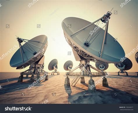 Satellite Dish Array Sunrise Stock Illustration 139249571 Shutterstock