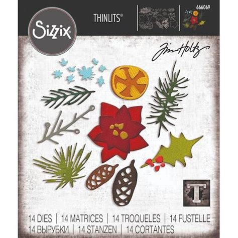 Sizzix Thinlits Die Set 14pcs Modern Festive By Tim Holtz 666069 Buddly Crafts