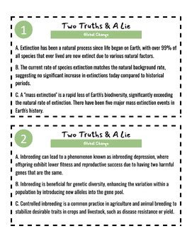 Global Change Two Truths and a Lie Activity by Drawn to Science | TPT