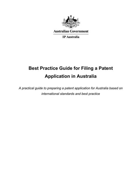 Best Practice Guide For Filing A Patent Application In IP Australia