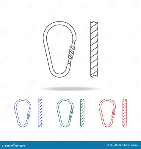Carbine Hook Icon Elements Of Camping Multi Colored Icons Premium